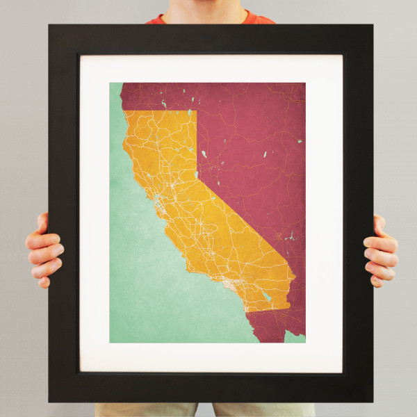California Map Art - City Prints