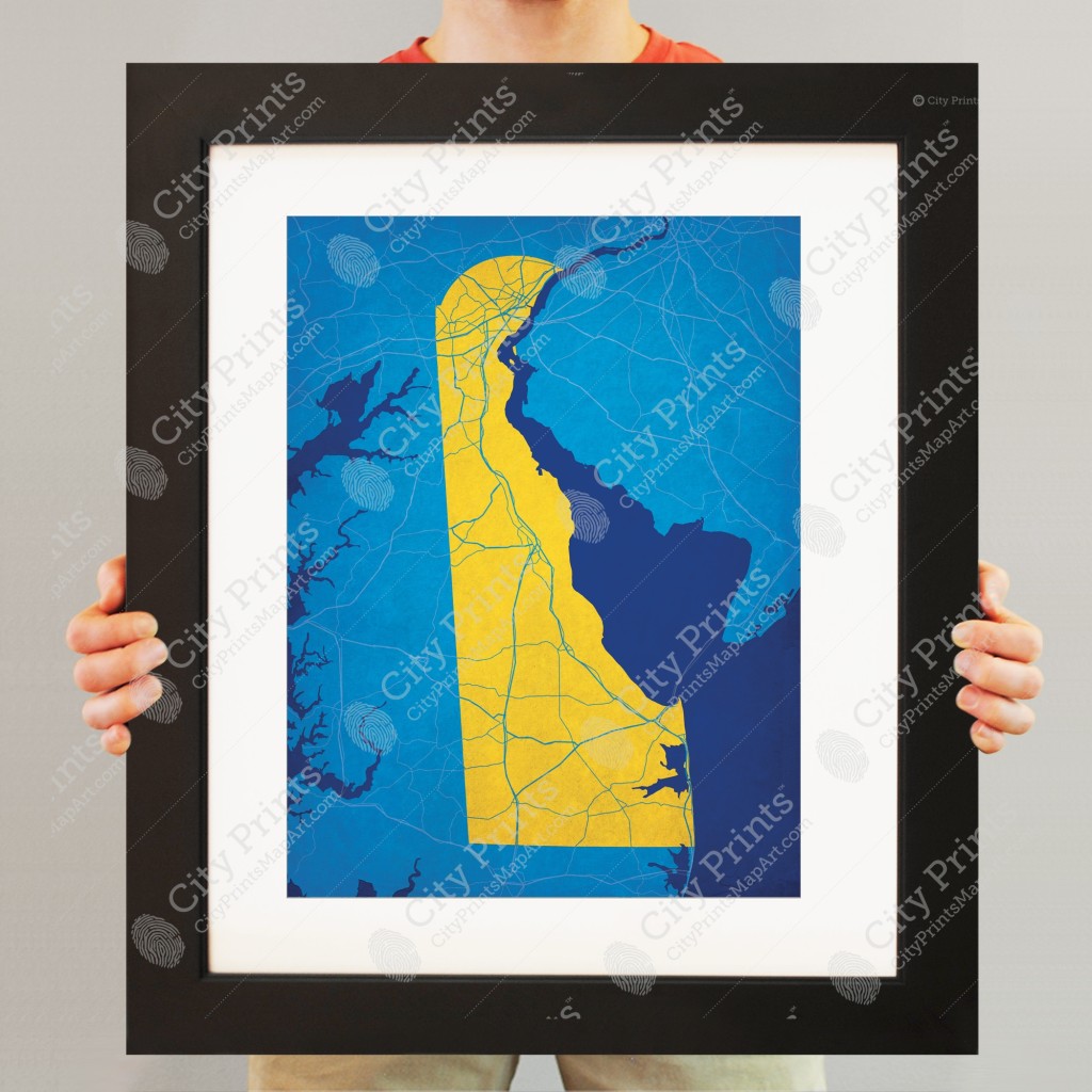 Delaware Map Art - City Prints