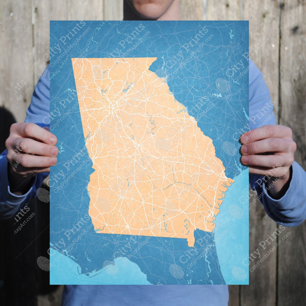 Georgia Map Art - City Prints