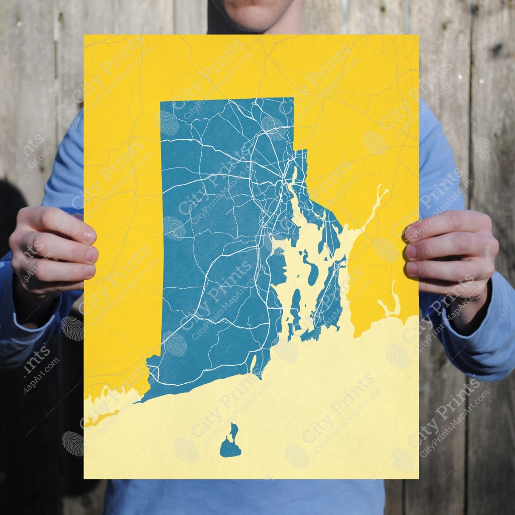 Rhode Island Map Art - City Prints