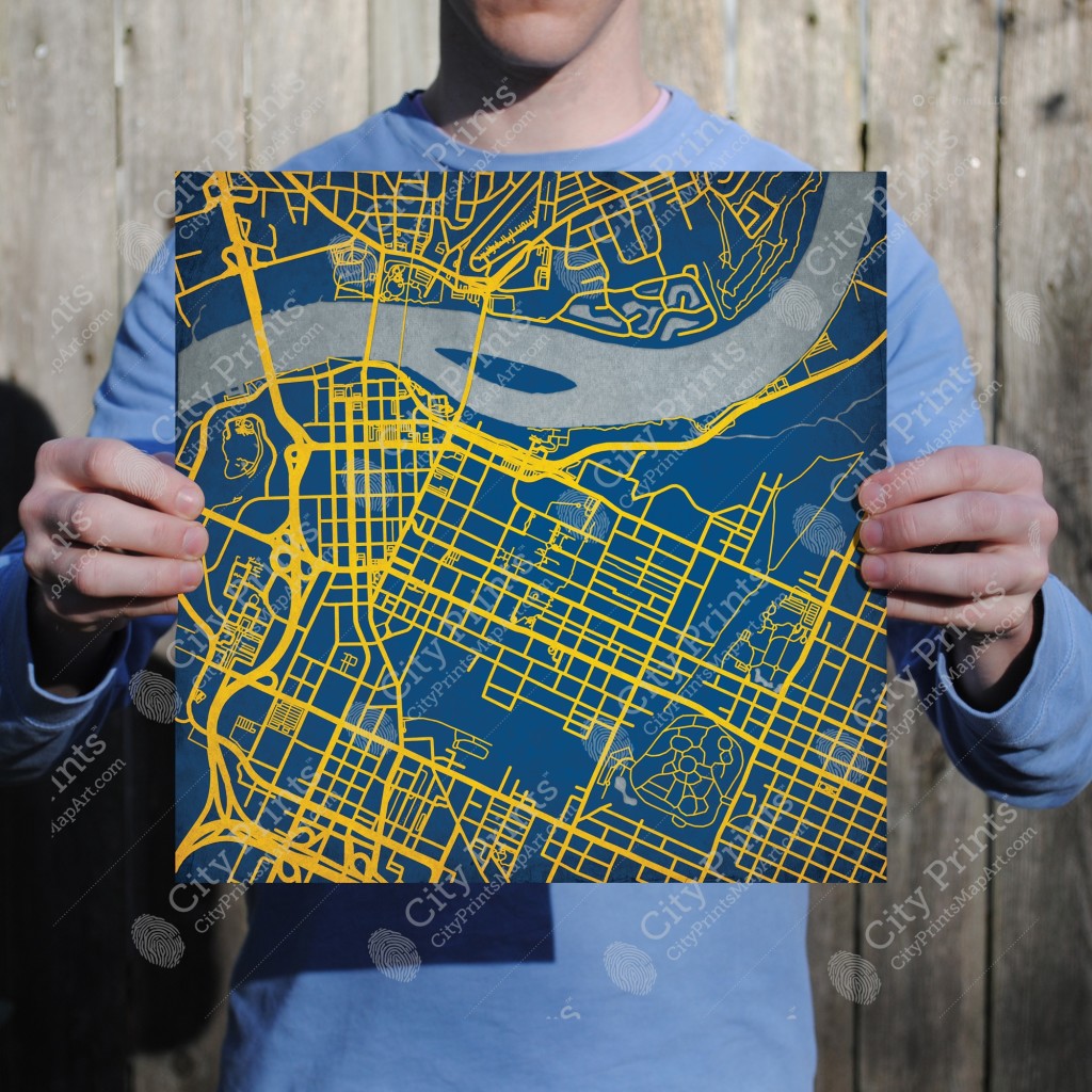 University of Tennessee at Chattanooga Campus Map Art - City Prints