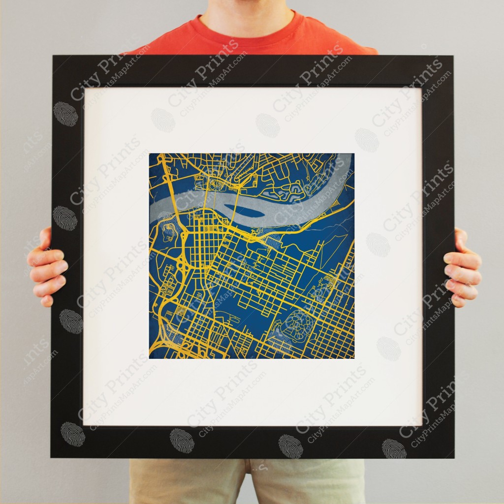 University of Tennessee at Chattanooga Campus Map Art - City Prints