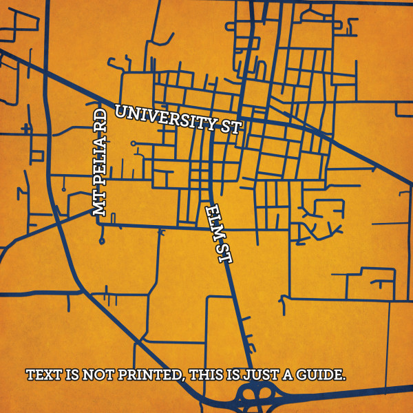 University of Tennessee at Martin Campus Map Art - City Prints