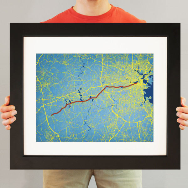 Boston Marathon Course Map Art - City Prints