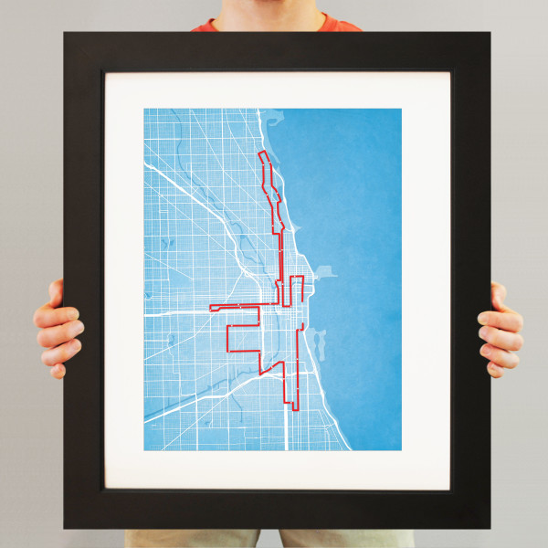 Chicago Marathon Course Map Art - City Prints