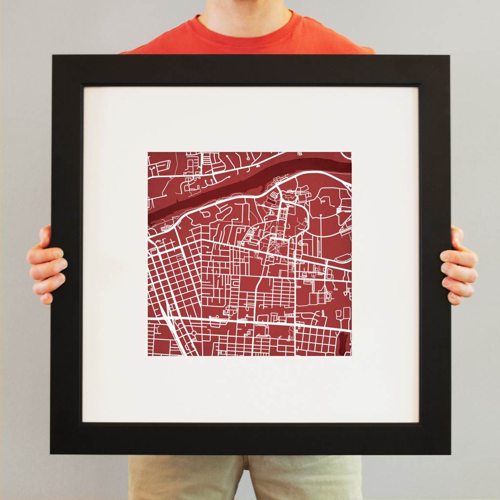 University of Alabama Campus Map Art - City Prints