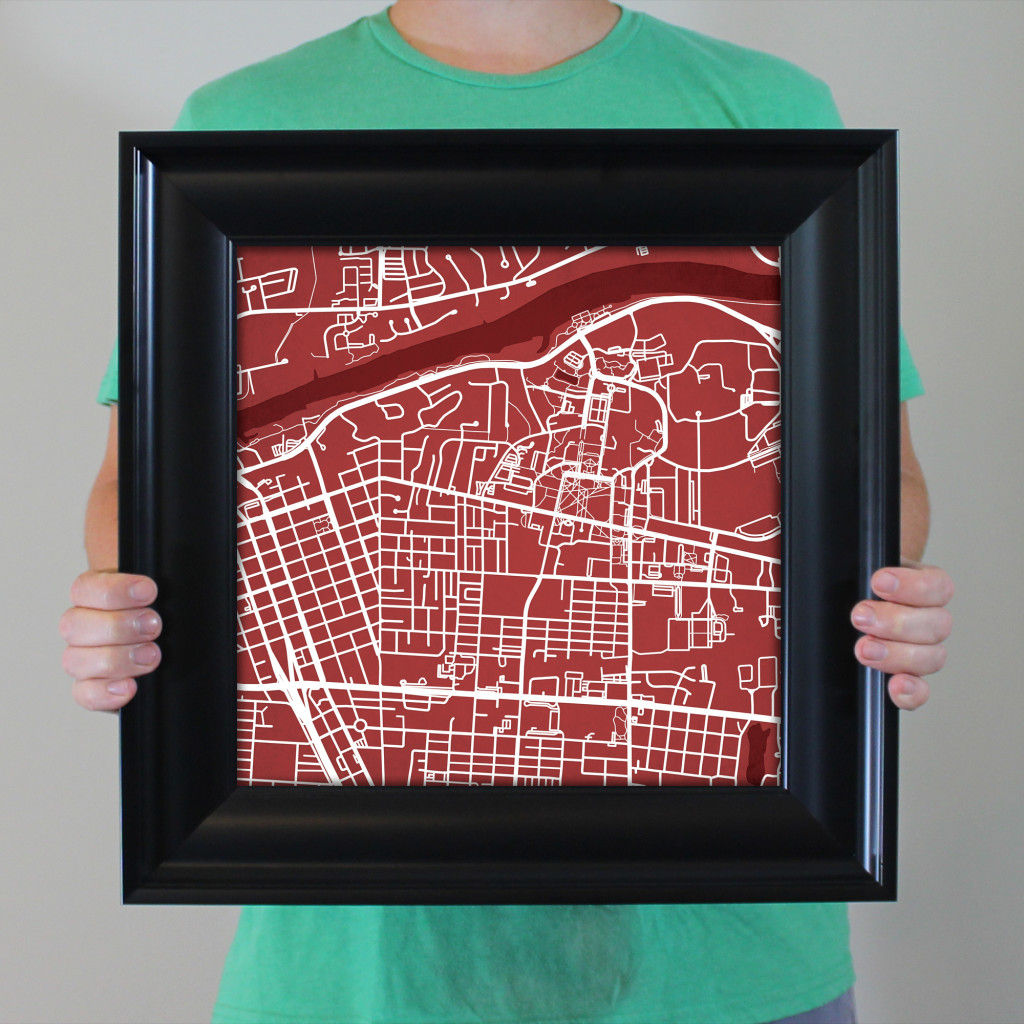 University of Alabama Campus Map Art - City Prints