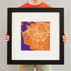 Clemson University Campus Map Art - City Prints