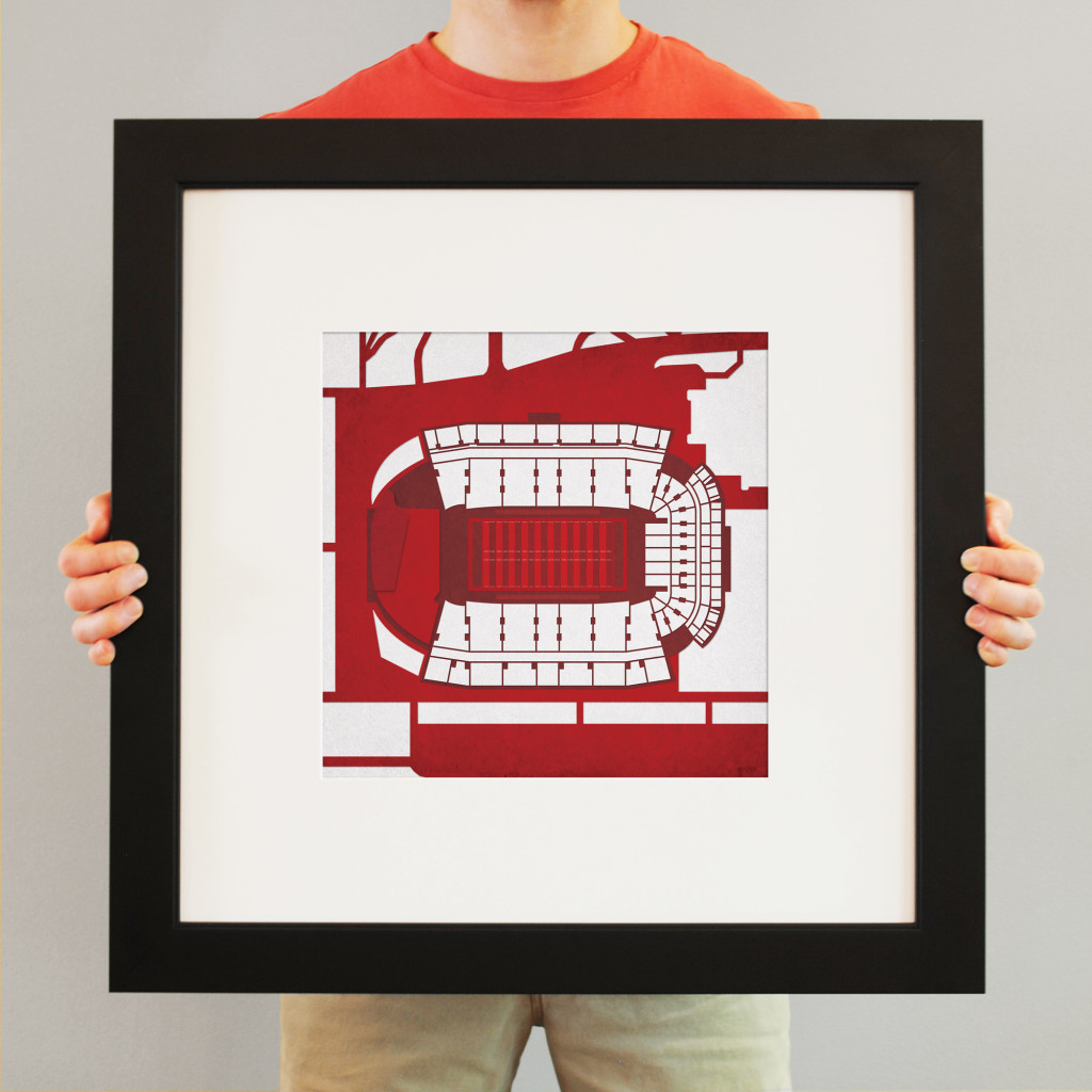 Donald W. Reynolds Razorback Stadium Map Art - City Prints