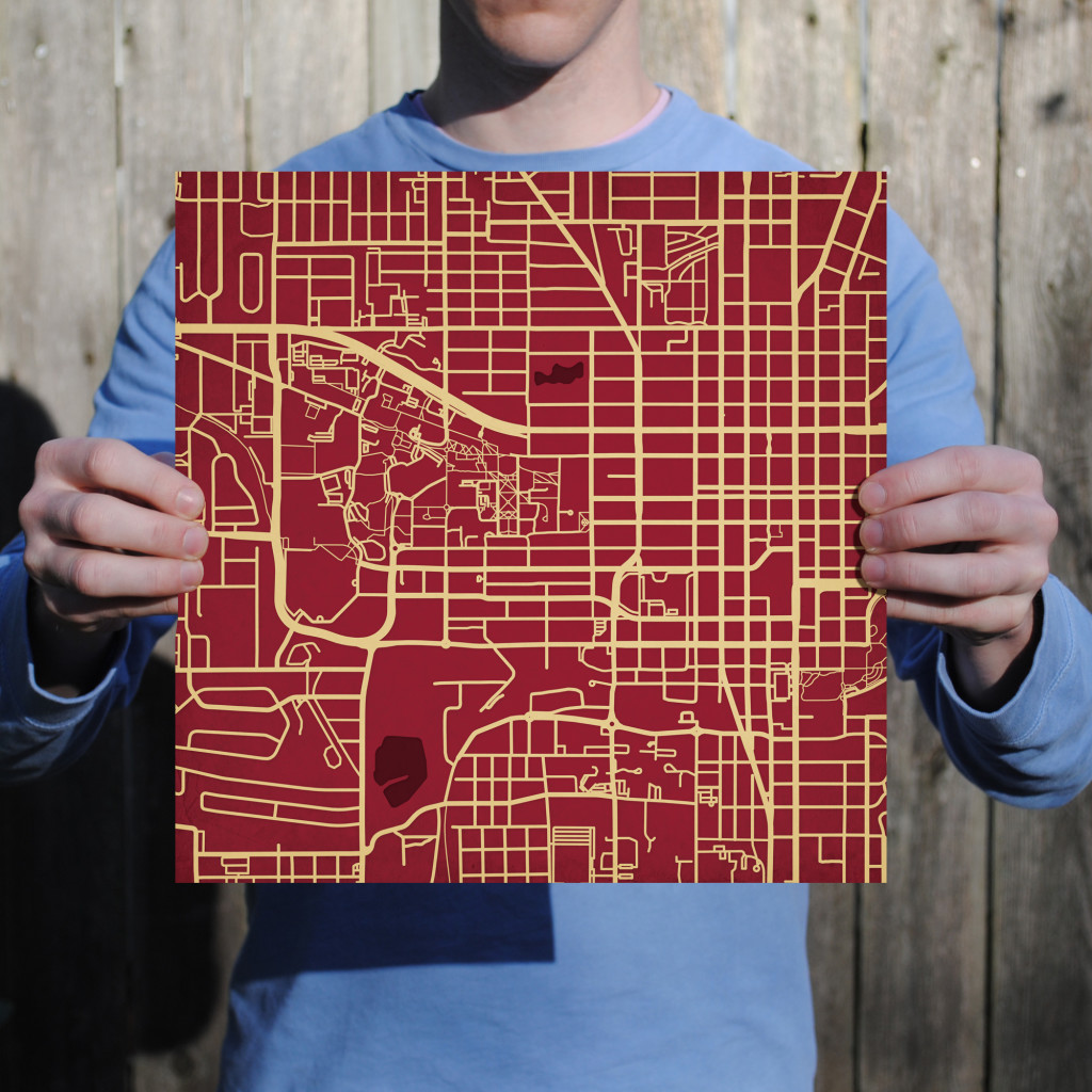 Florida State University Campus Map Art - City Prints