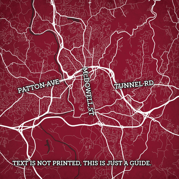 University of North Carolina at Asheville Campus Map Art - City Prints