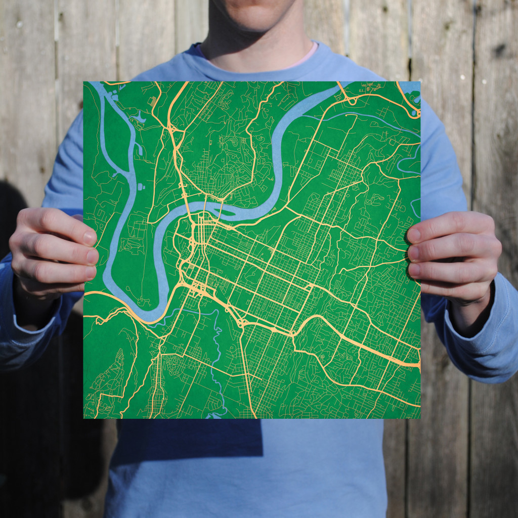 Chattanooga, Tennessee Map Art - City Prints