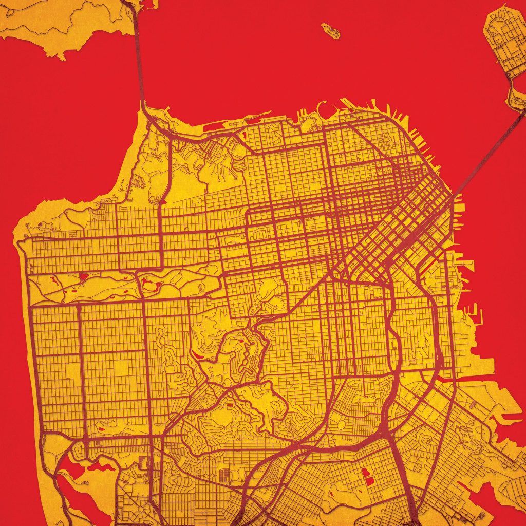 San Francisco, California Map Art - City Prints