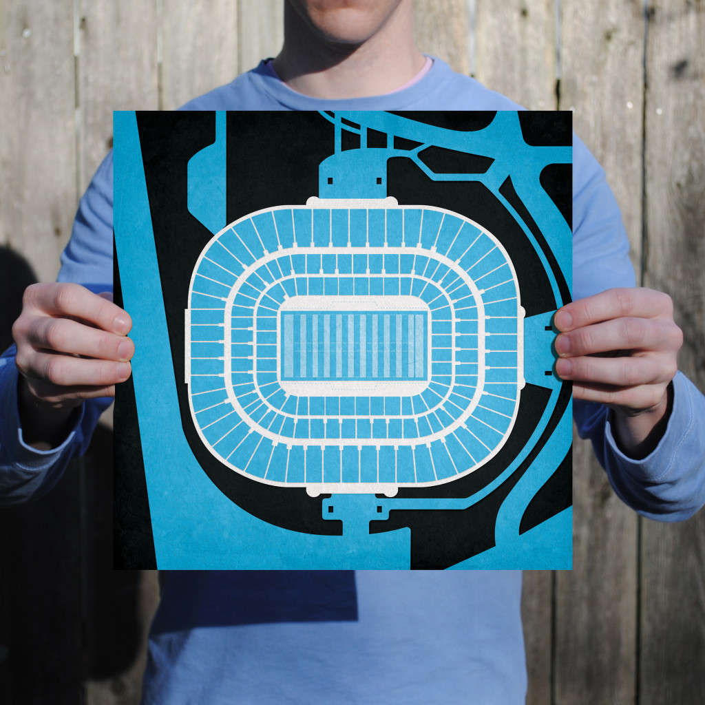 Bank of America Stadium Map Art - City Prints