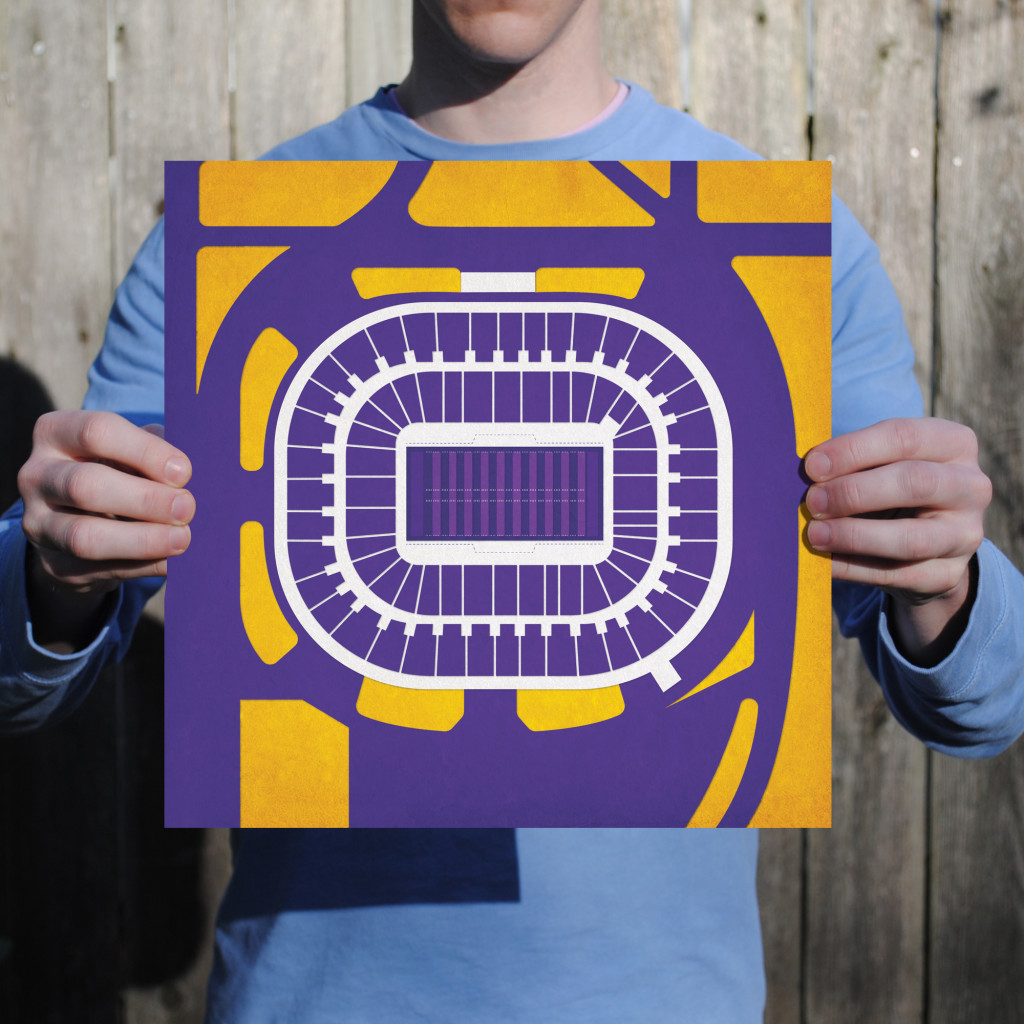Hubert H. Humphrey Metrodome Map Art - City Prints