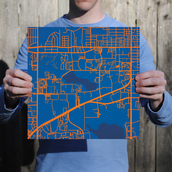 University of Florida Campus Map Art - City Prints