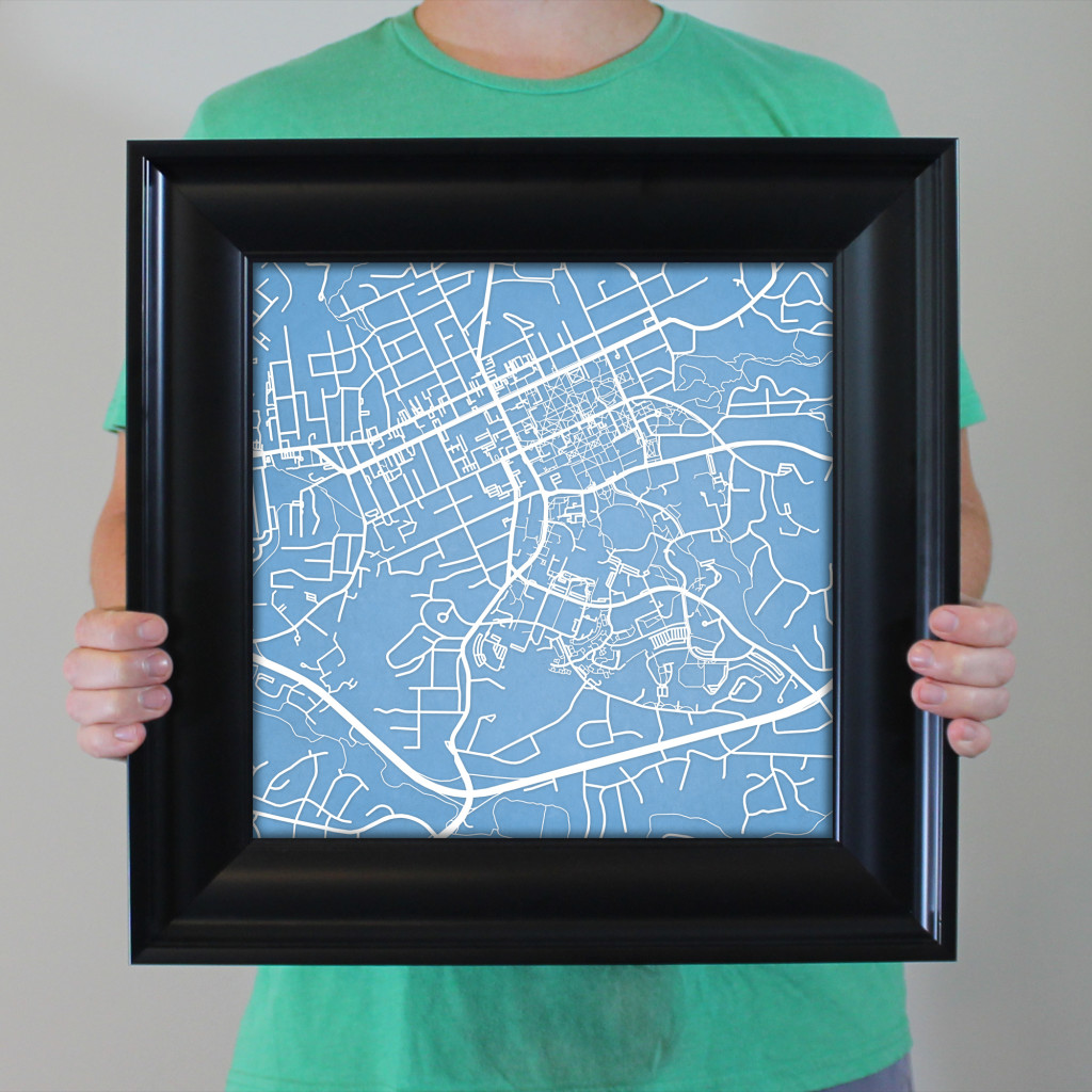 University of North Carolina at Chapel Hill Campus Map Art - City Prints