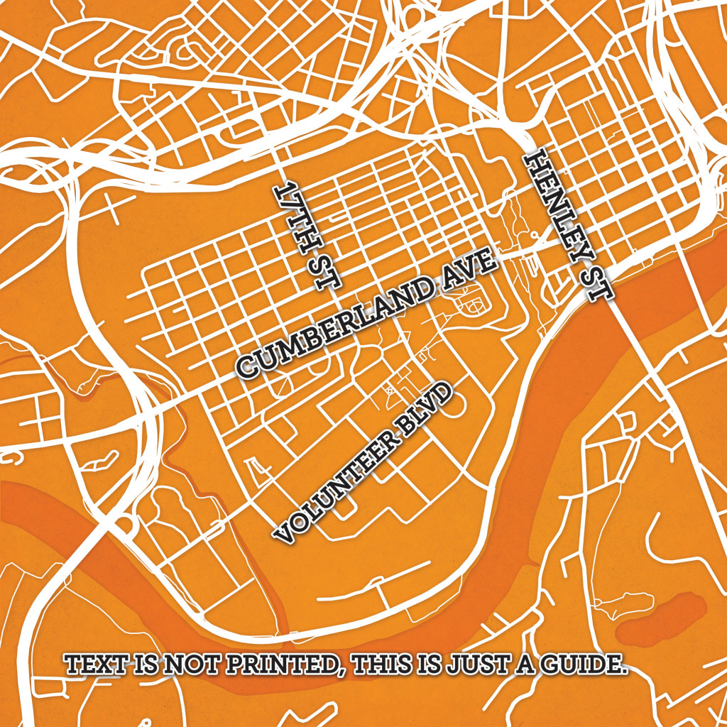 University of Tennessee Campus Map Art - City Prints