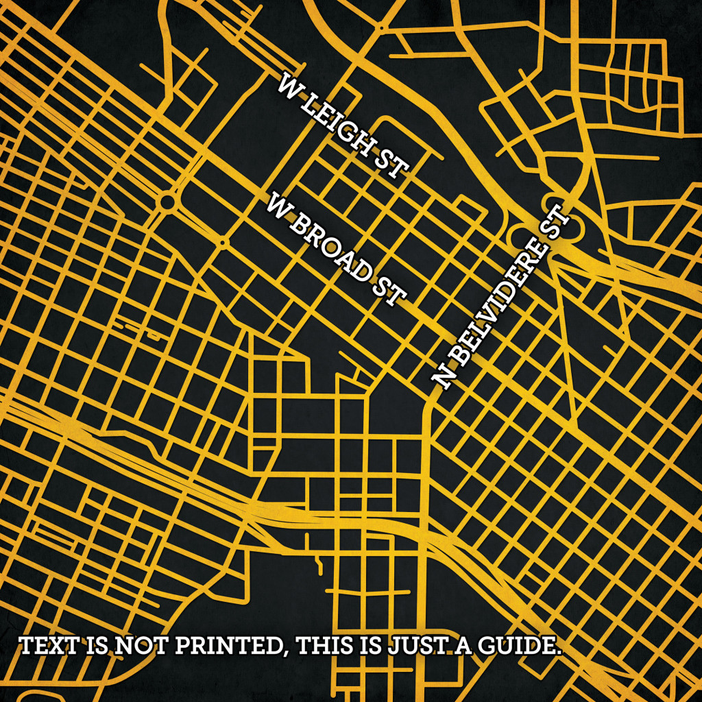 Virginia Commonwealth University Campus Map Art - City Prints