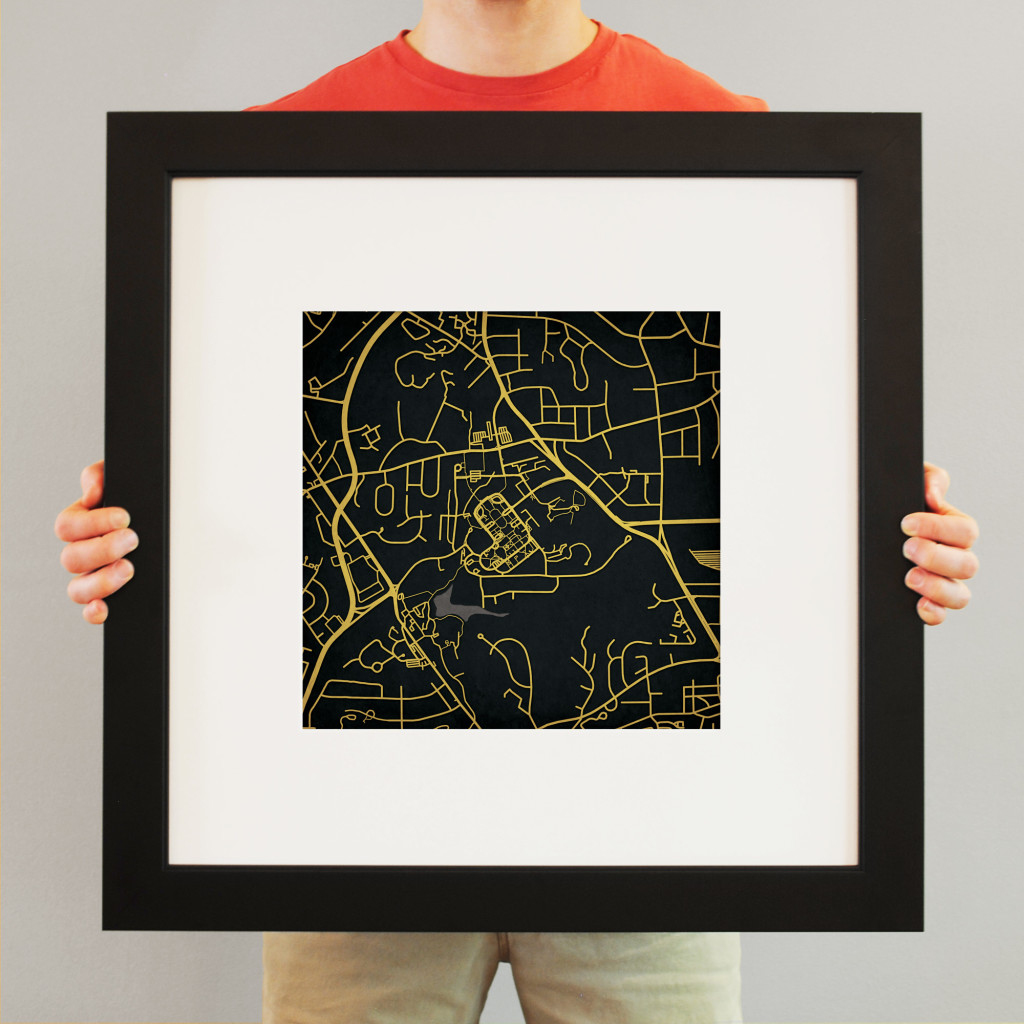 Wake Forest University Campus Map Art - City Prints