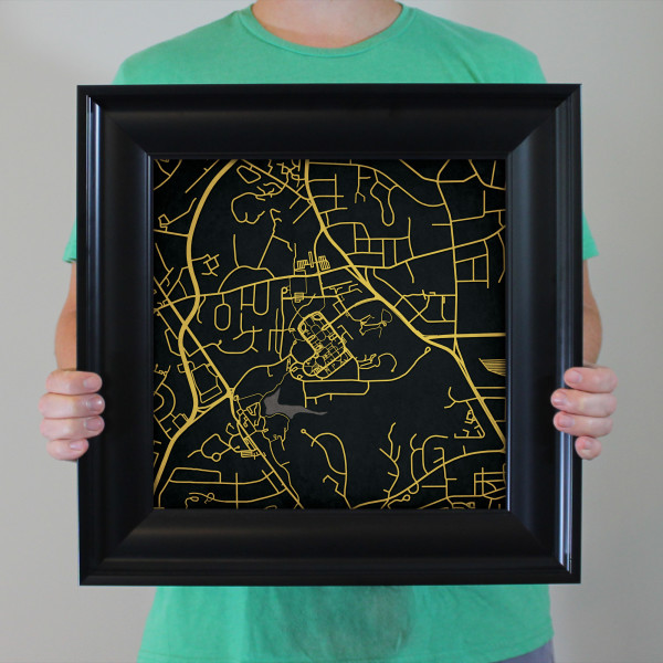 Wake Forest University Campus Map Art - City Prints