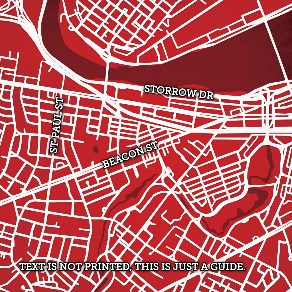 Boston University Campus Map Art - City Prints