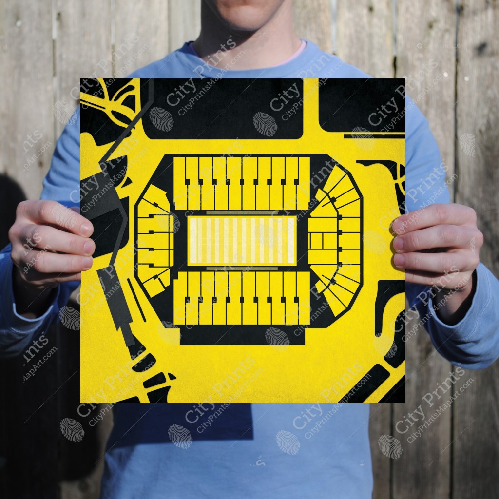 Kinnick Stadium Map Art - City Prints