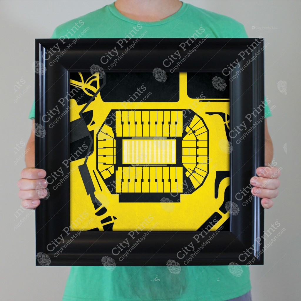 Kinnick Stadium Map Art - City Prints
