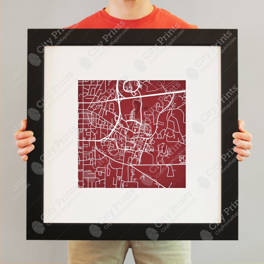 Mississippi State University Campus Map Art - City Prints