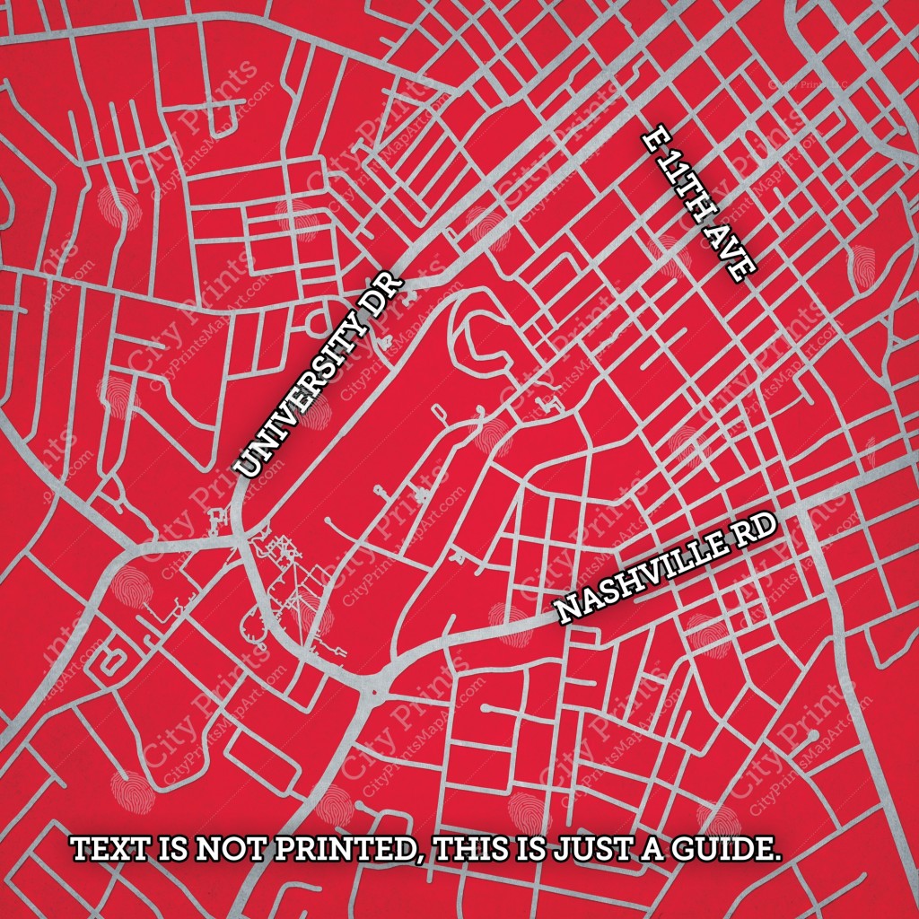 Western Kentucky University Campus Map Art - City Prints