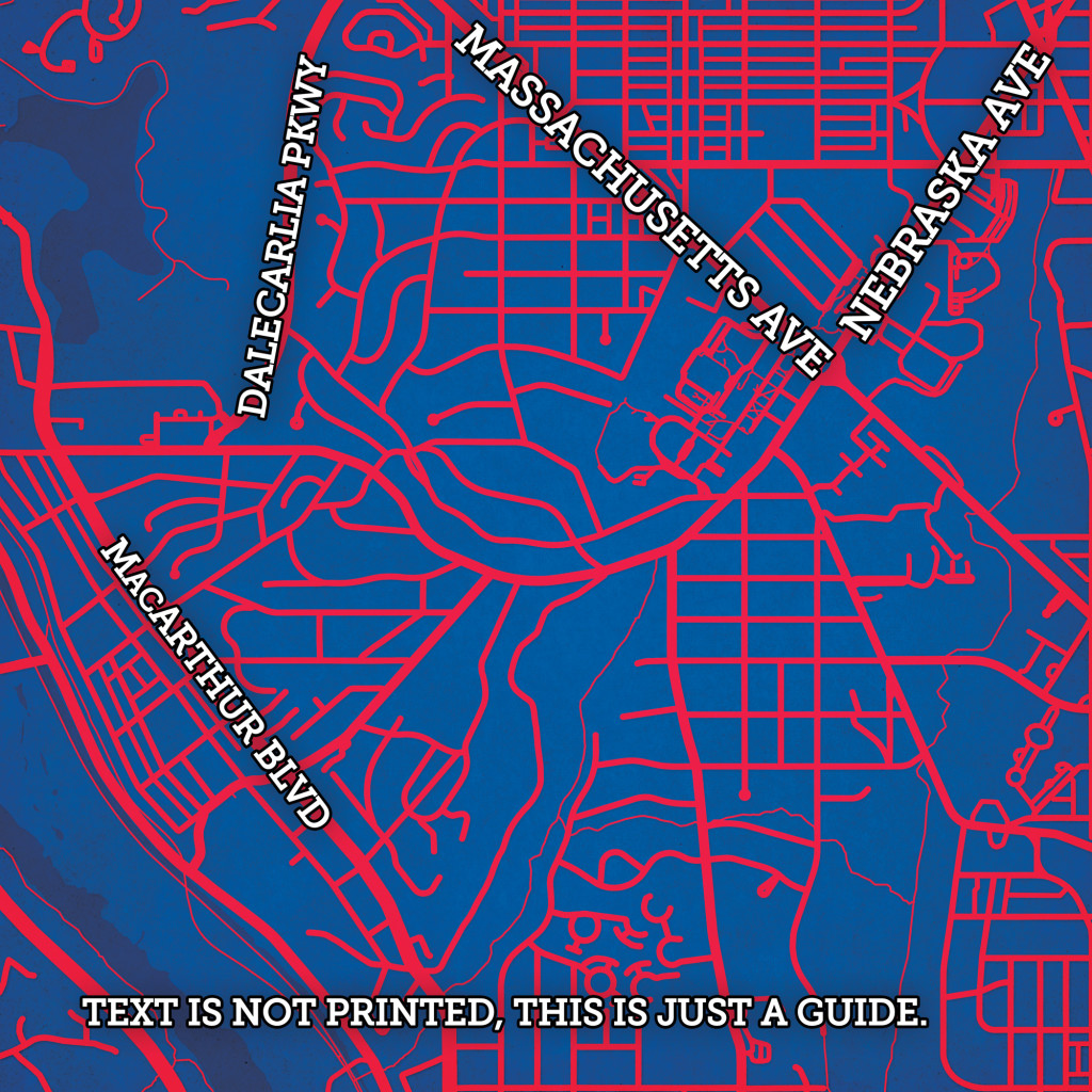 American University Campus Map Art - City Prints