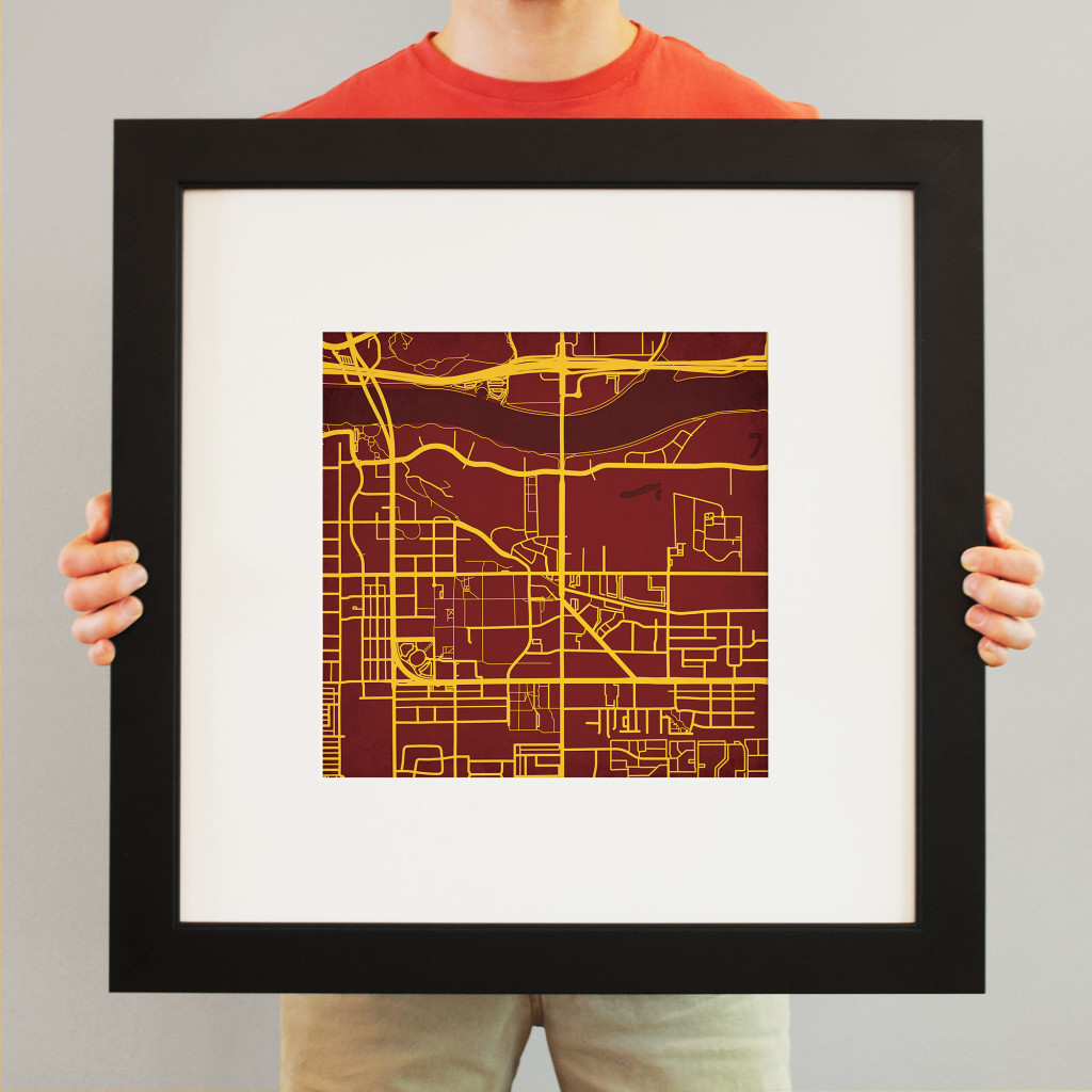 Arizona State University Campus Map Art - City Prints