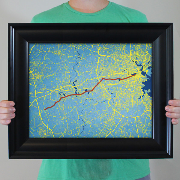 Boston Marathon Course Map Art - City Prints
