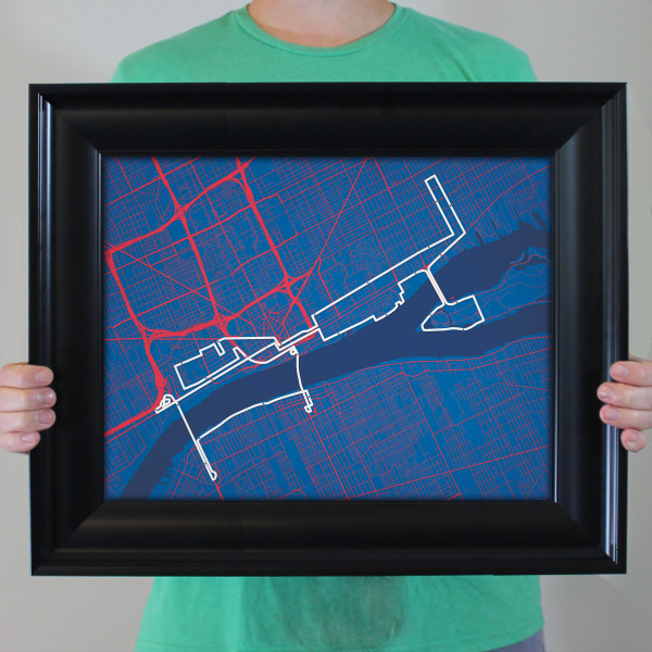 Detroit Free Press Marathon Course Map - City Prints