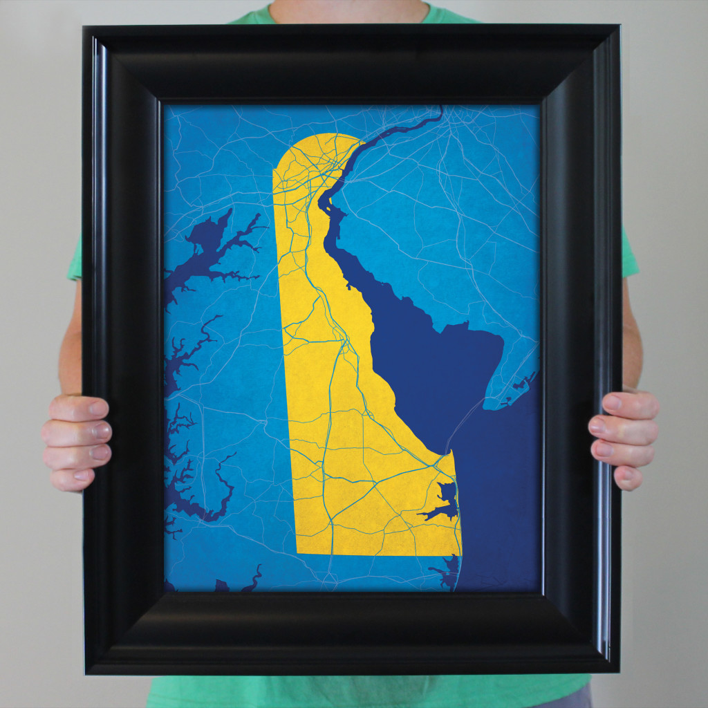Delaware Map Art - City Prints