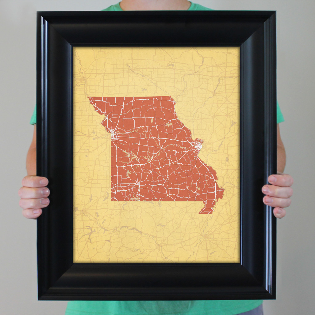 Missouri Map Art - City Prints