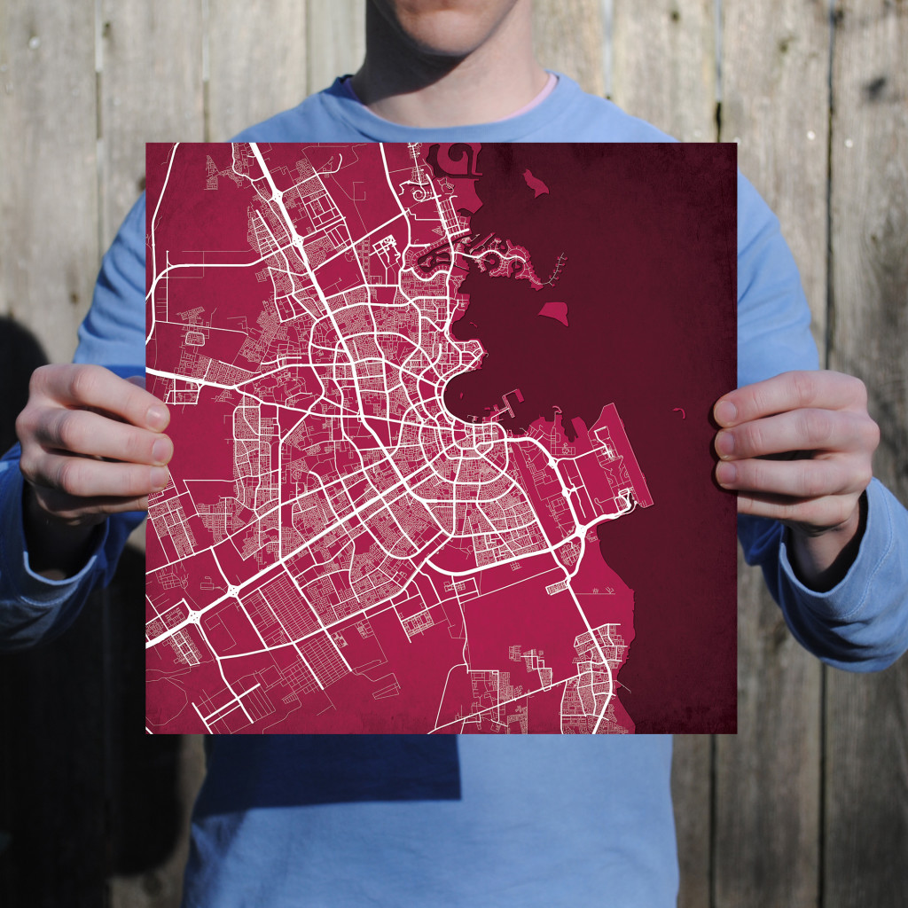 Doha, Qatar Map Art - City Prints