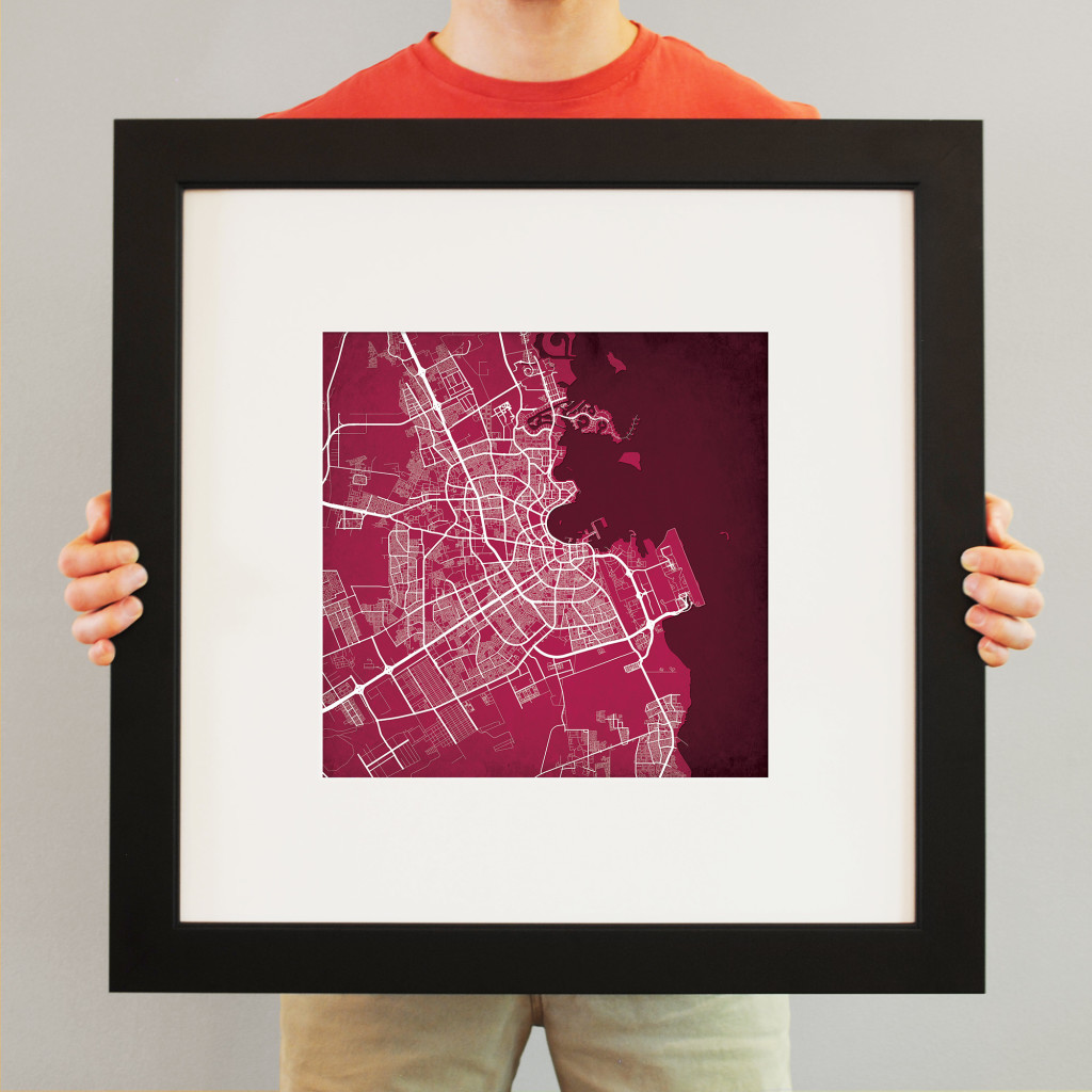 Doha, Qatar Map Art - City Prints