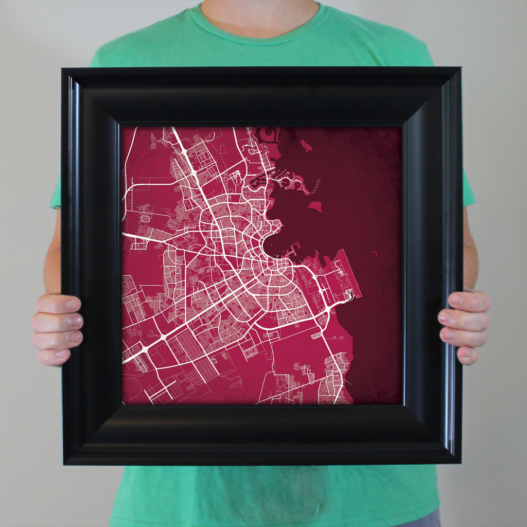 Doha, Qatar Map Art - City Prints