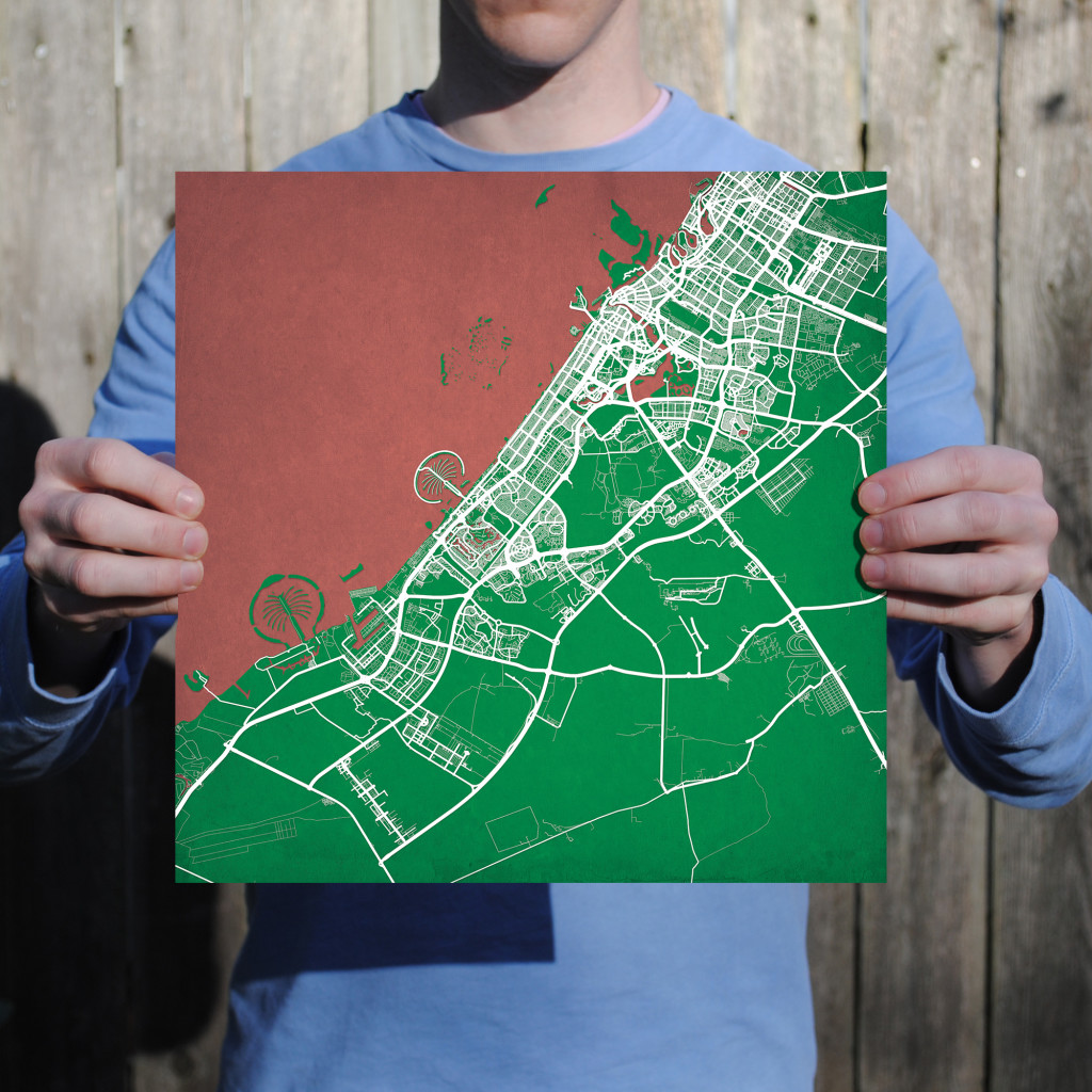 Dubai, United Arab Emirates Map Art - City Prints
