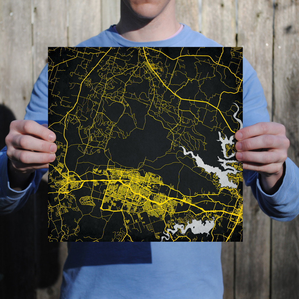 Fort Hood Map Art - City Prints