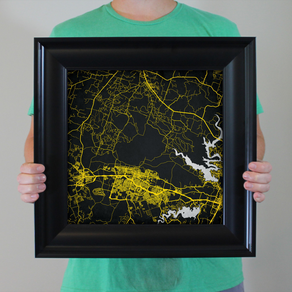 Fort Hood Map Art - City Prints