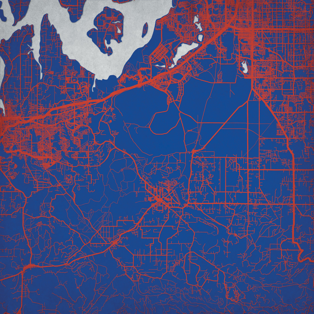 Joint Base Lewis-McChord Map Art - City Prints