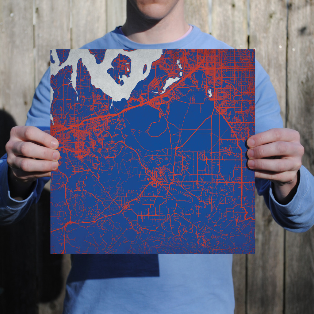 Joint Base Lewis-McChord Map Art - City Prints