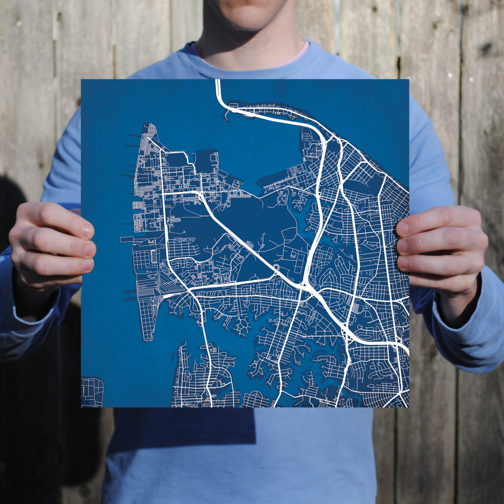 Naval Station Norfolk Map Art - City Prints