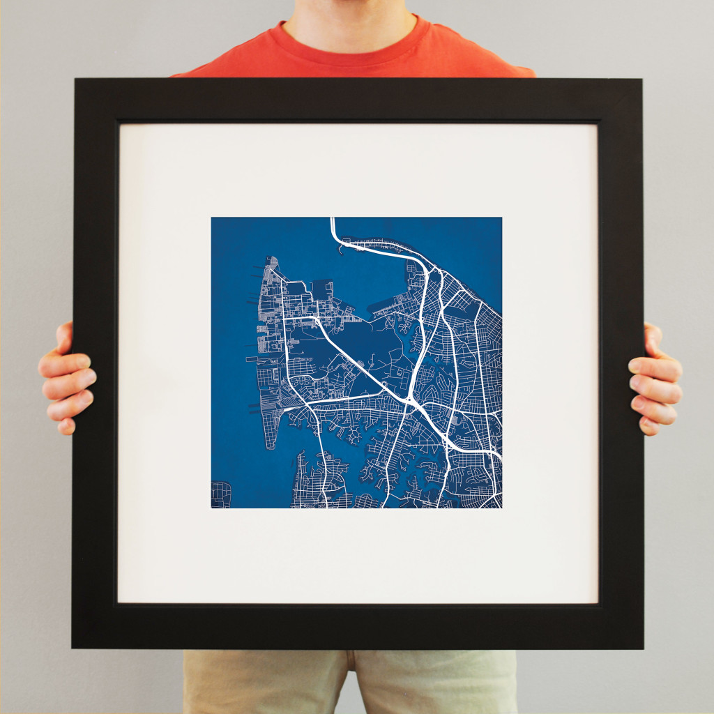 Naval Station Norfolk Map Art - City Prints