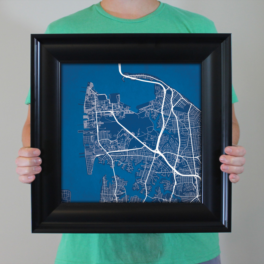 Naval Station Norfolk Map Art - City Prints