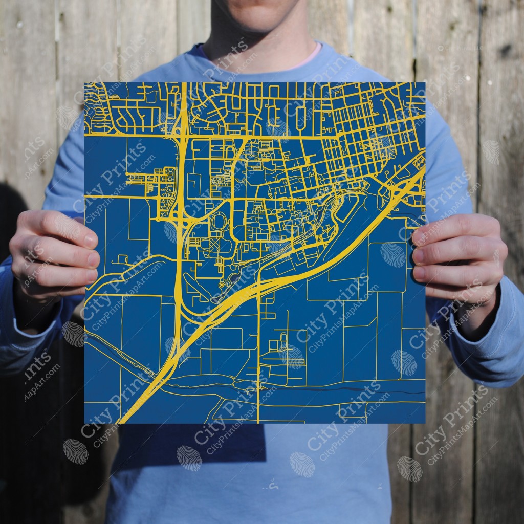 University of California, Davis Campus Map Art - City Prints