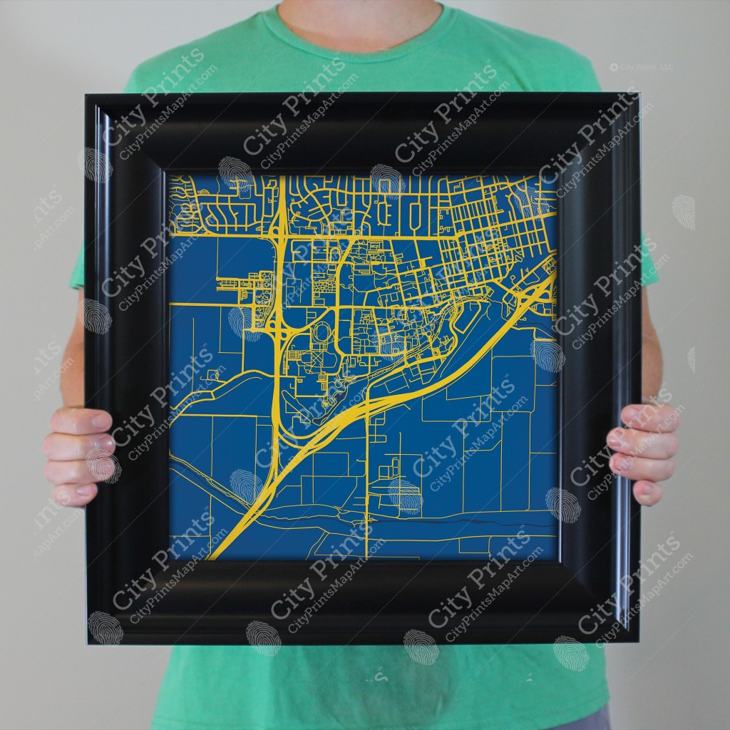 University of California, Davis Campus Map Art - City Prints
