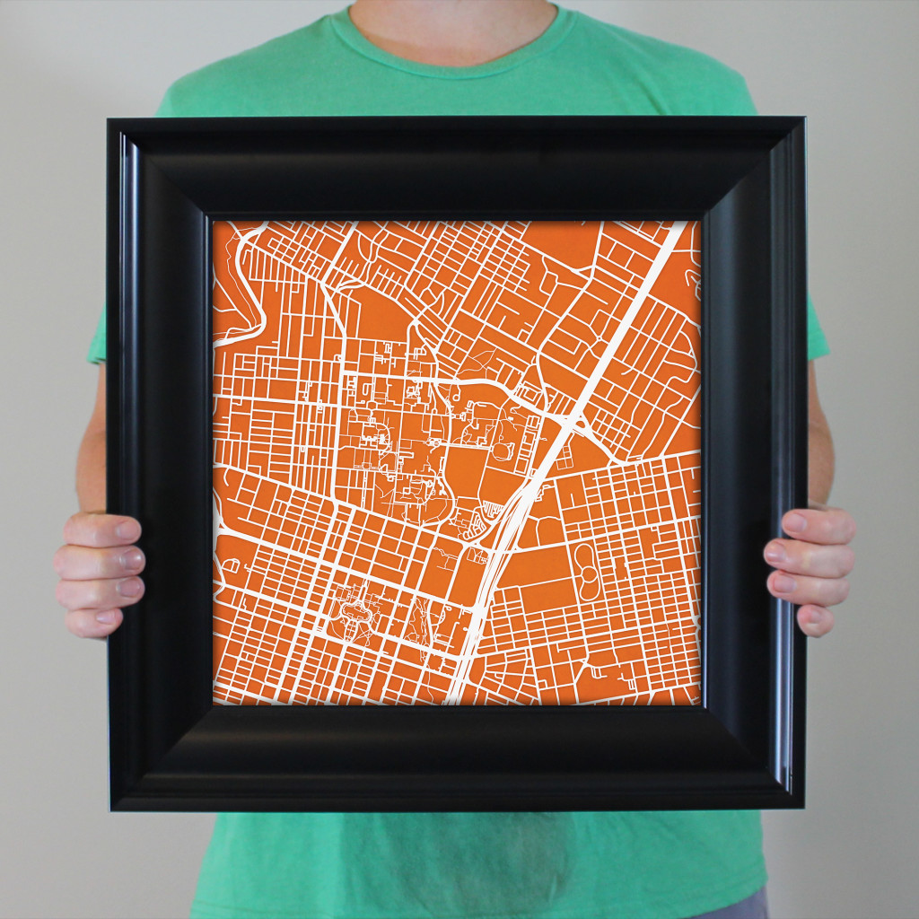 University of Texas at Austin Campus Map Art - City Prints